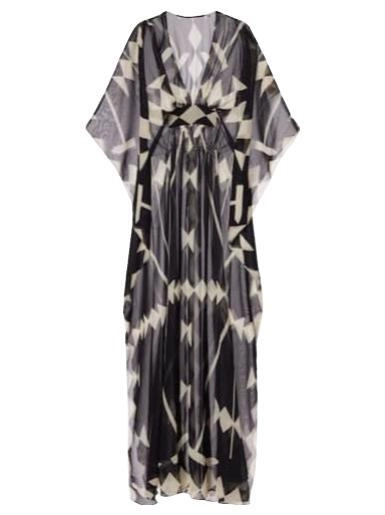 Johanna Ortiz Printed Georgette Maxi Dress - Black
