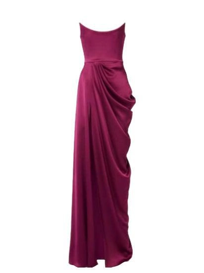 Alex Perry Off-the-shoulder Draped Satin Crêpe Bustier Gown - Red