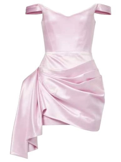 Alex Perry Draped Duchess Satin Minidress - Pink
