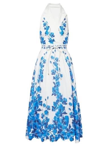 Rebecca Vallance Orchid Blues Floral Midi Dress - Blue