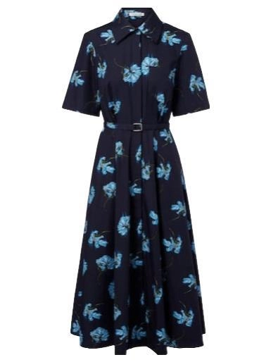 EMILIA WICKSTEAD Floral Cotton Shirt Dress - Black