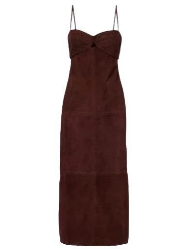 Johanna Ortiz Suede Midi Dress - Brown