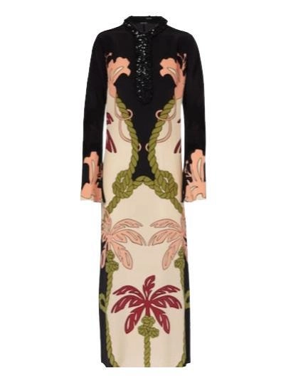 Johanna Ortiz Sequined Printed Silk Tunic - Multicolor