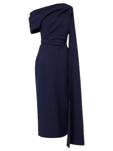 ROKSANDA Mait Pleated Crepe Midi Dress - Black