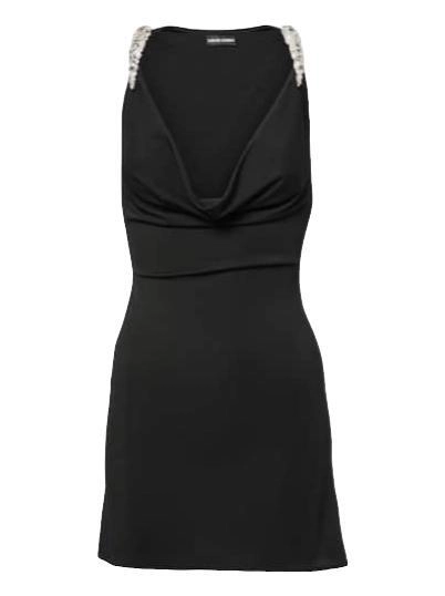 David Koma Embellished V-neck Sleeveless Mini Dress - Black