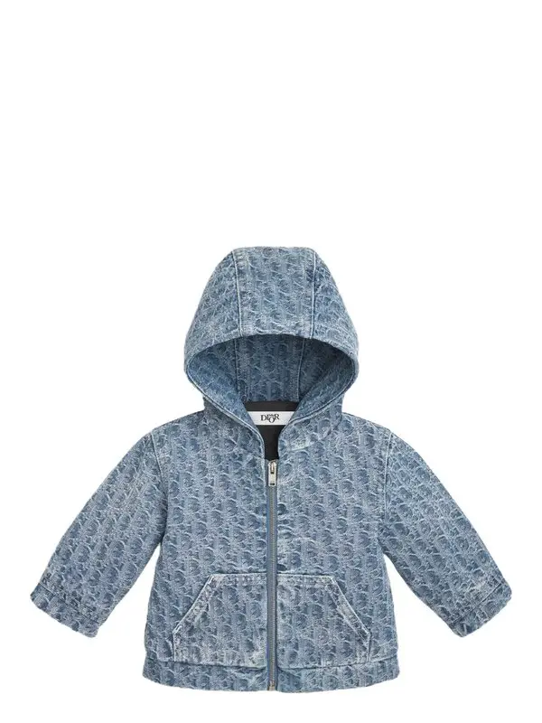 Dior Hooded Zip-up Jacket With Front Pockets - Blue