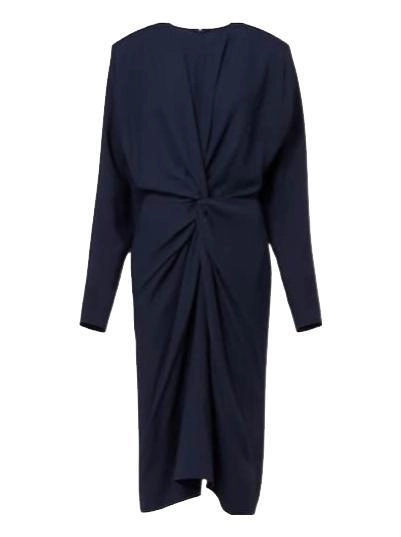Stella McCartney Matte Satin Twisted Midi Dress - Black