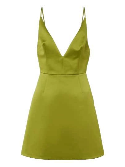 EMILIA WICKSTEAD Vero Satin Mini Dress - Green