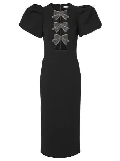 Rebecca Vallance Eliana Puff-sleeve Midi Dress - Black