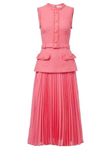 Rebecca Vallance Montana Crêpe And Georgette Midi Dress - Pink