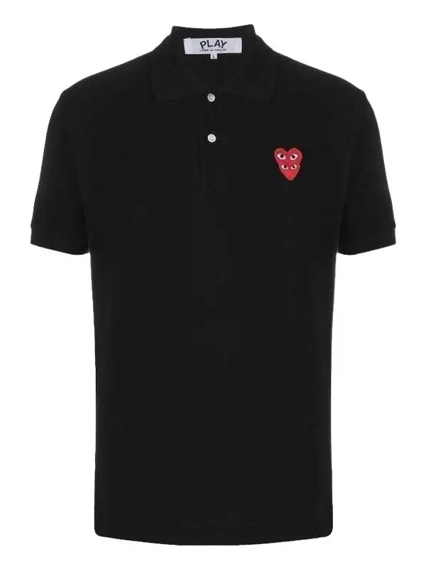 Play Comme Des Garcon Casual Polo Shirt - Black