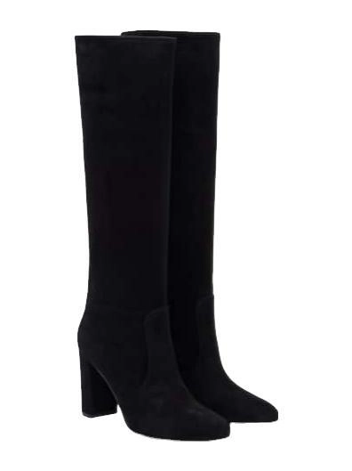 GIANVITO ROSSI Suede Knee-high Boots - Black
