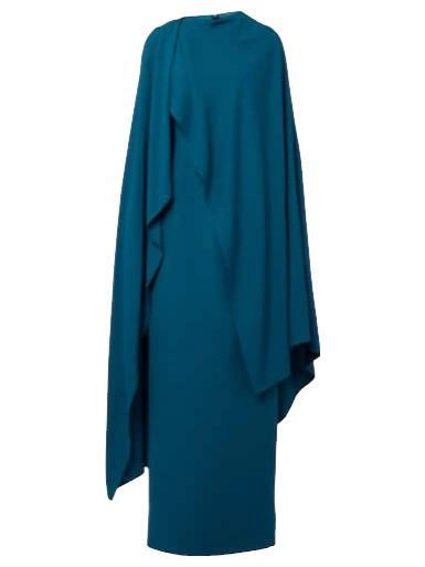 ROKSANDA Deena Crepe Gown With Cape Effect - Blue