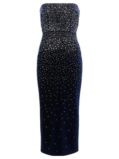 Alex Perry Embellished Velvet Midi Dress - Black
