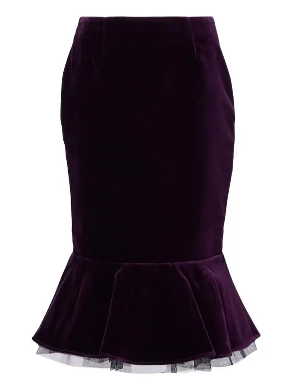 Nina Ricci Ruffled Midi Skirt - Black