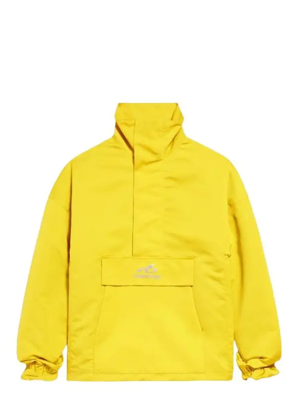 Balenciaga Technical Faille Half-zip Jacket With Printed Artwork - Yellow