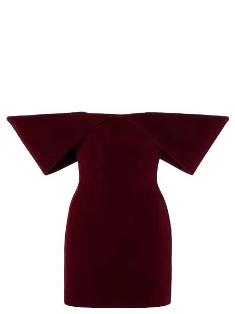 David Koma Off-shoulder Velvet Minidress - Brown
