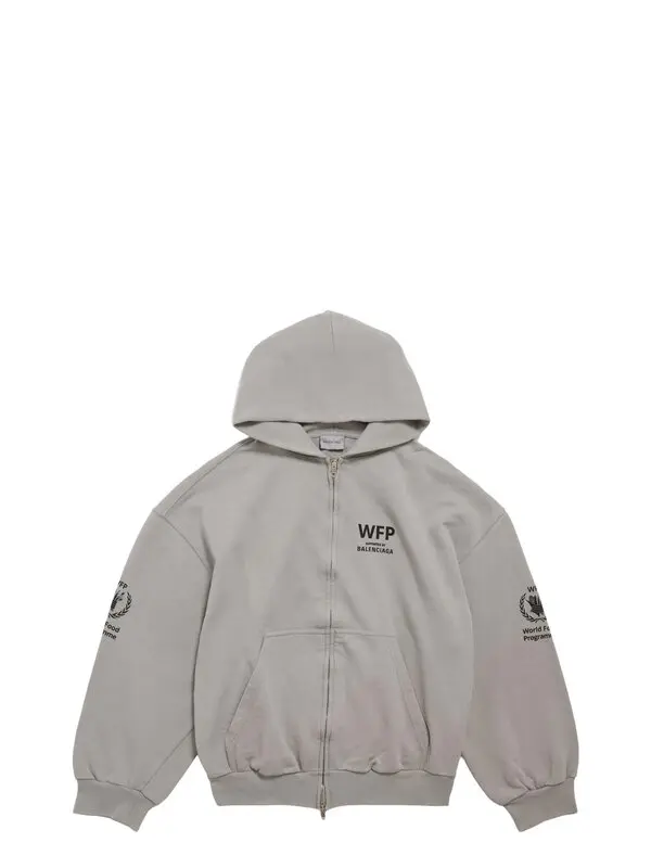 Balenciaga Wfp Regular Zip-up Hoodie - Grey