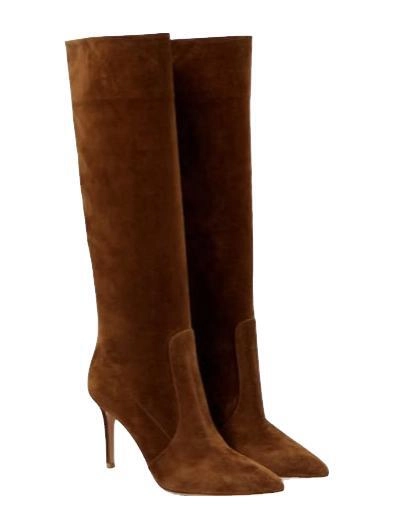 GIANVITO ROSSI Suede Knee-high Stiletto Boots - Brown