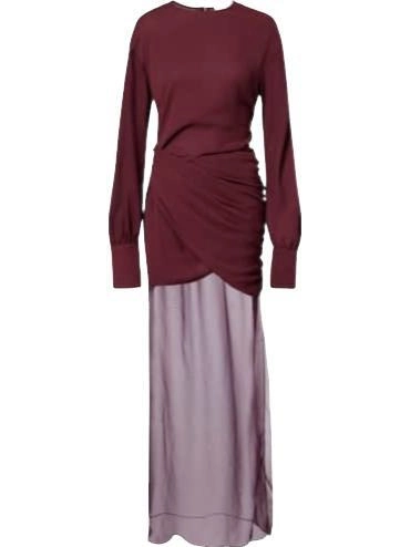 NENSI DOJAKA Davina Draped Maxi Dress - Red