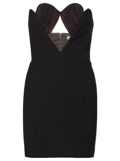 NENSI DOJAKA Strapless Heart-shaped Cutout Mini Dress - Black