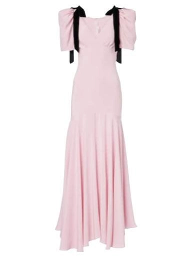 RODARTE Silk Crepe Gown With Bow Detail - Pink