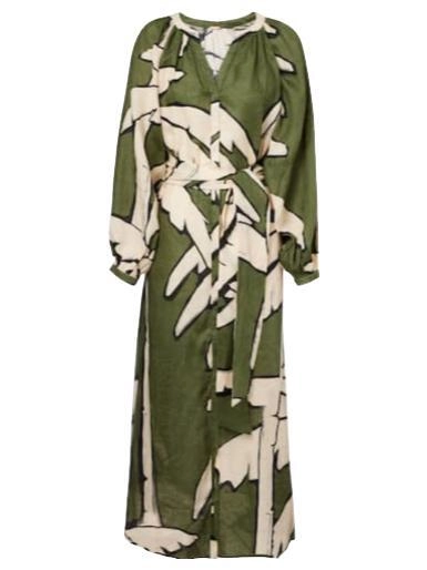 Johanna Ortiz Printed Linen Maxi Dress - Green