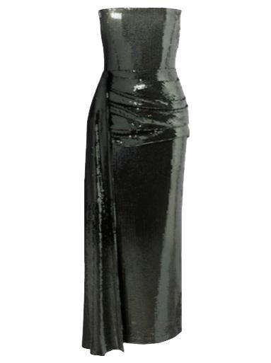Alex Perry Strapless Draped Sequin Corset Dress - Black