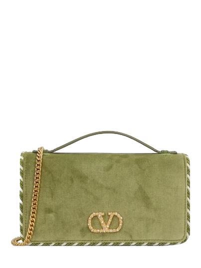 Valentino Garavani Vlogo Signature Braided Edge Tote Bag - Green
