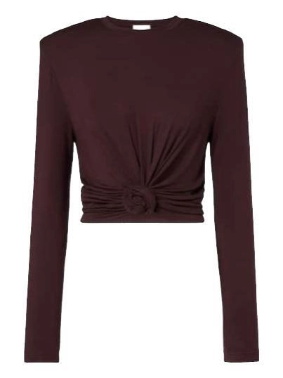 Magda Butrym Brown Cotton-blend Knit Top - Black