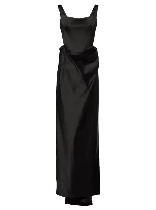 VIVIENNE WESTWOOD Camille Draped Crêpe Satin Bustier Gown - Nero