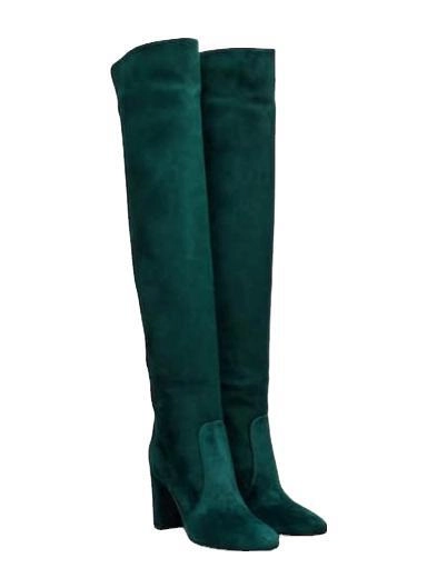 GIANVITO ROSSI Suede Over-the-knee Boots - Green