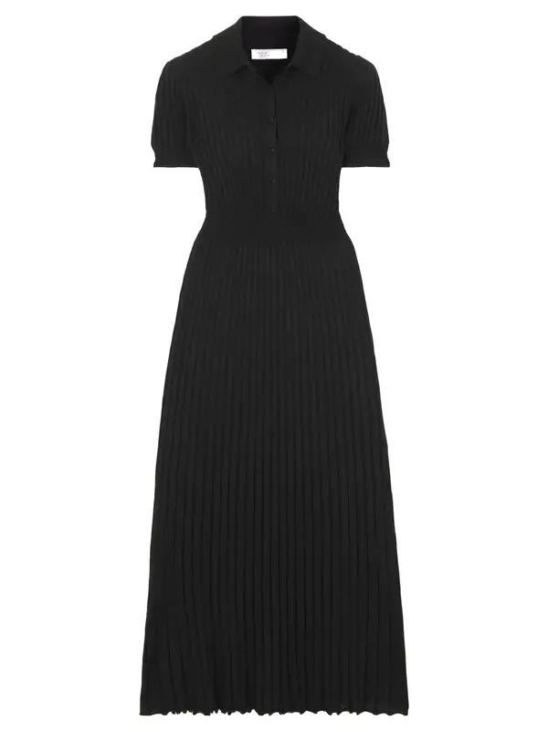 Gabriela Hearst Amor Ribbed Silk And Cashmere-blend Maxi Dress - Black