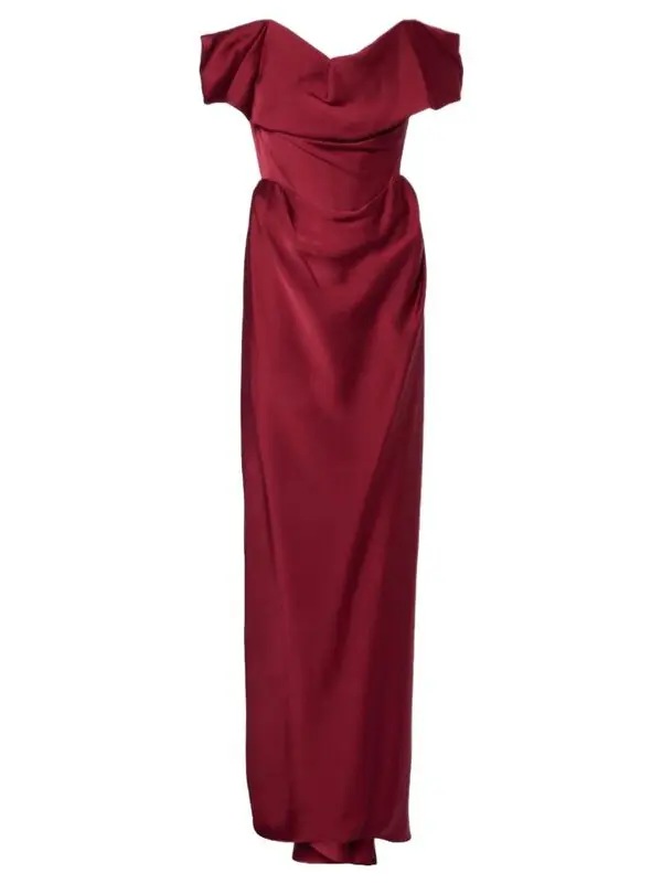 VIVIENNE WESTWOOD Nova Cocotte Crepe Satin Bustier Gown - Deep Red