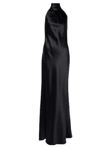 Ralph Lauren Chilton Halterneck Satin Gown - Black