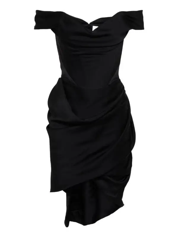 VIVIENNE WESTWOOD Off-shoulder Bustier Crêpe Minidress - Black