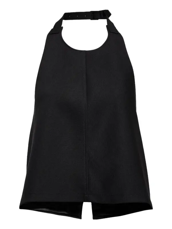 Wardrobe.NYC Halter Neck Top With Open Back - Black