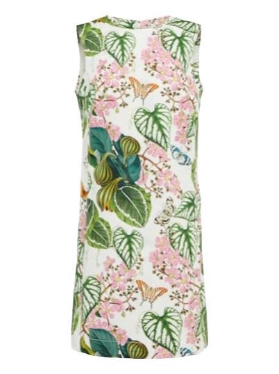 Oscar De La Renta Floral Cotton-blend A-line Minidress - Green