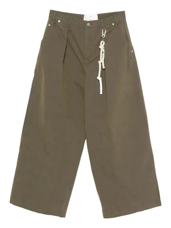 SONG FOR THE MUTE Wide-leg Trousers With Belt Loops - Green