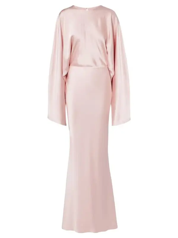 Norma Kamali Reverse Obi Satin Gown - Pink