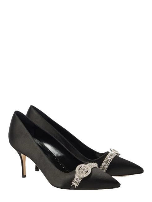 Manolo Blahnik Embellished Pointed Toe High Heel Pumps - Black