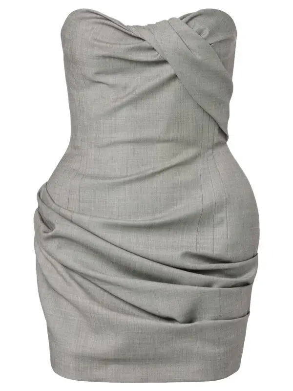 Magda Butrym Off-the-shoulder Mini Dress - Grey