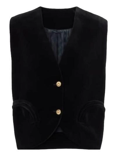 BLAZÉ MILANO Gliss Cotton Velvet Vest - Black