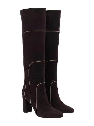 GIANVITO ROSSI Suede Knee-high Boots - Black