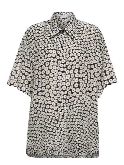 Stella McCartney Floral Silk Button-down Shirt - Gray