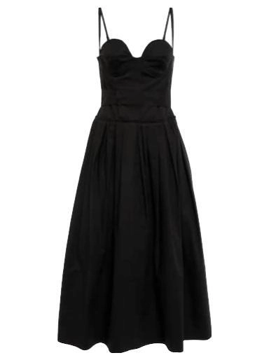 Proenza Schouler Cotton-blend Sweetheart Neckline Midi Dress - Black
