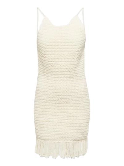 Magda Butrym Knit Minidress With Fringe Detail - White