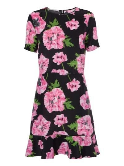 Stella McCartney Floral Silk Minidress - Black