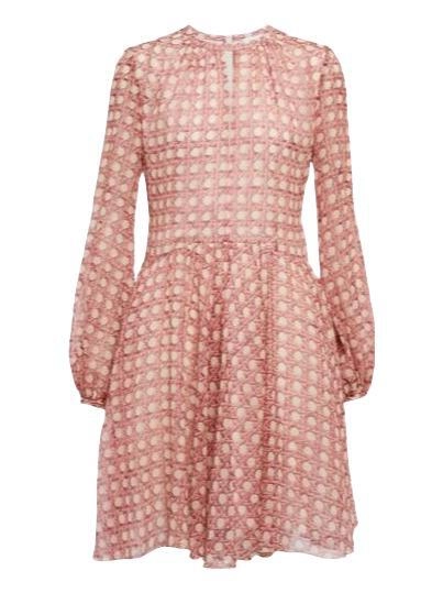 Giambattista Valli Silk Georgette Treillage Minidress - Pink