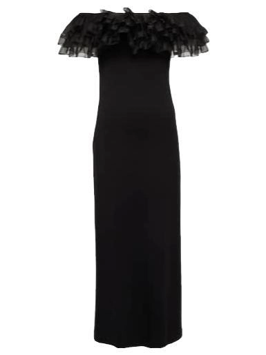 Giambattista Valli Off-shoulder Ruffled Maxi Dress - Black